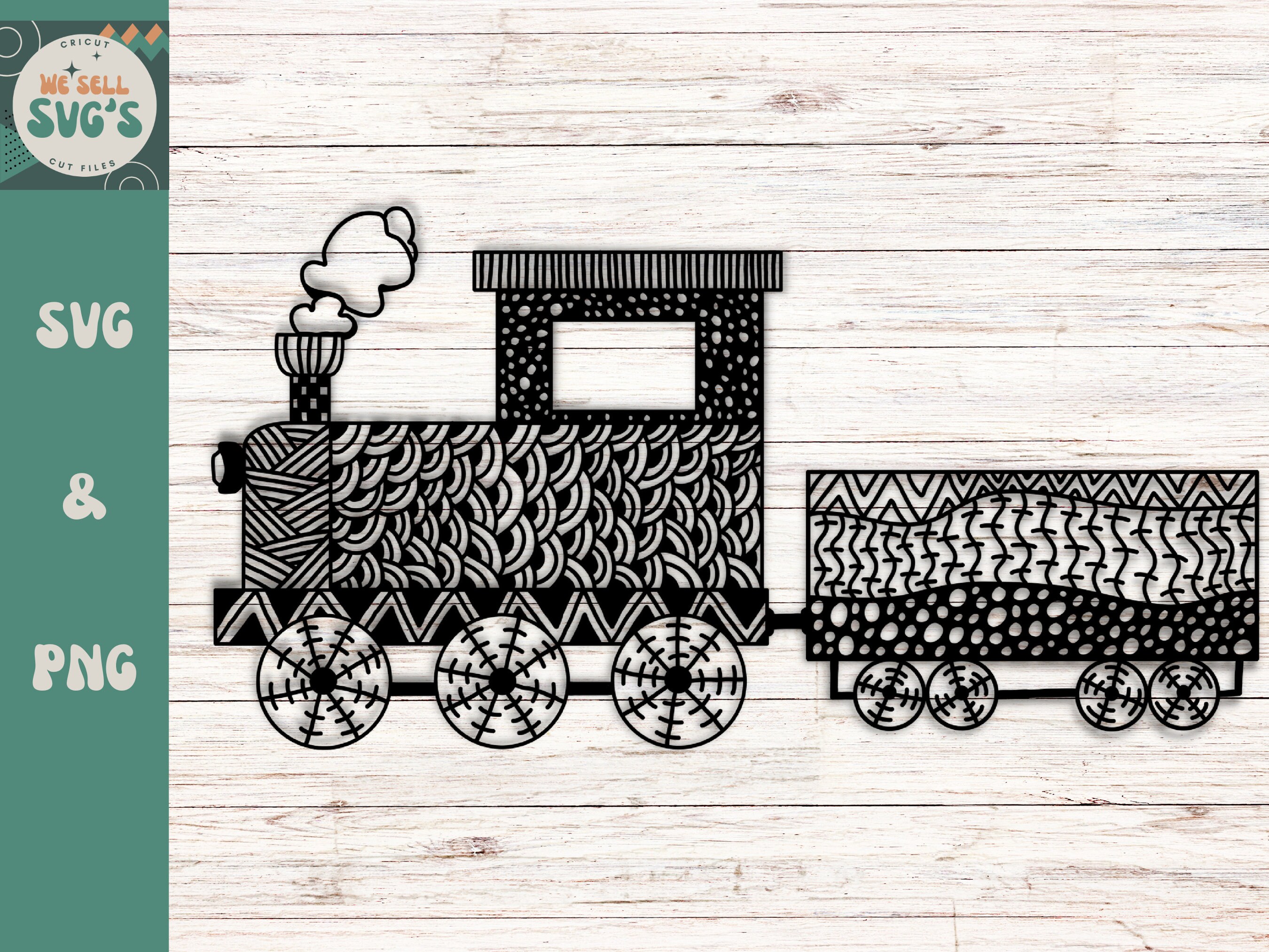 Tren SVG Mandala Zentangle PNG, Archivo de corte Cricut del vehículo ...