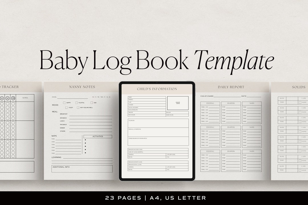 Printable Baby Log Book | DIY Baby Tracking Log Book | Feed Log ...