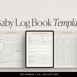 Printable Baby Log Book | DIY Baby Tracking Log Book | Feed Log ...