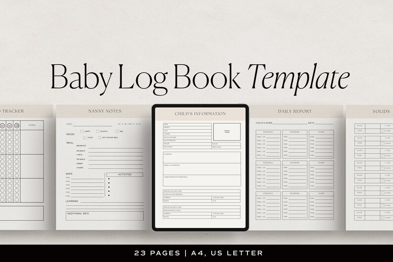 Printable Baby Log Book | DIY Baby Tracking Log Book | Feed Log ...