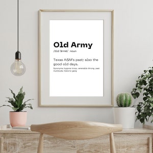 TAMU Texas A&M Old Army Printable for Dorm, Office, Bedroom, Livingroom ...