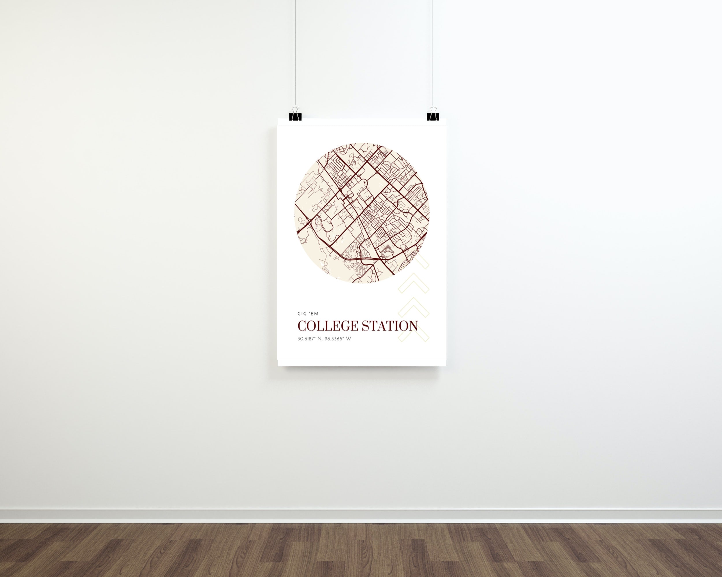 College Station Map Printable, TAMU, Dorm Decor, Office, Bedroom - Etsy
