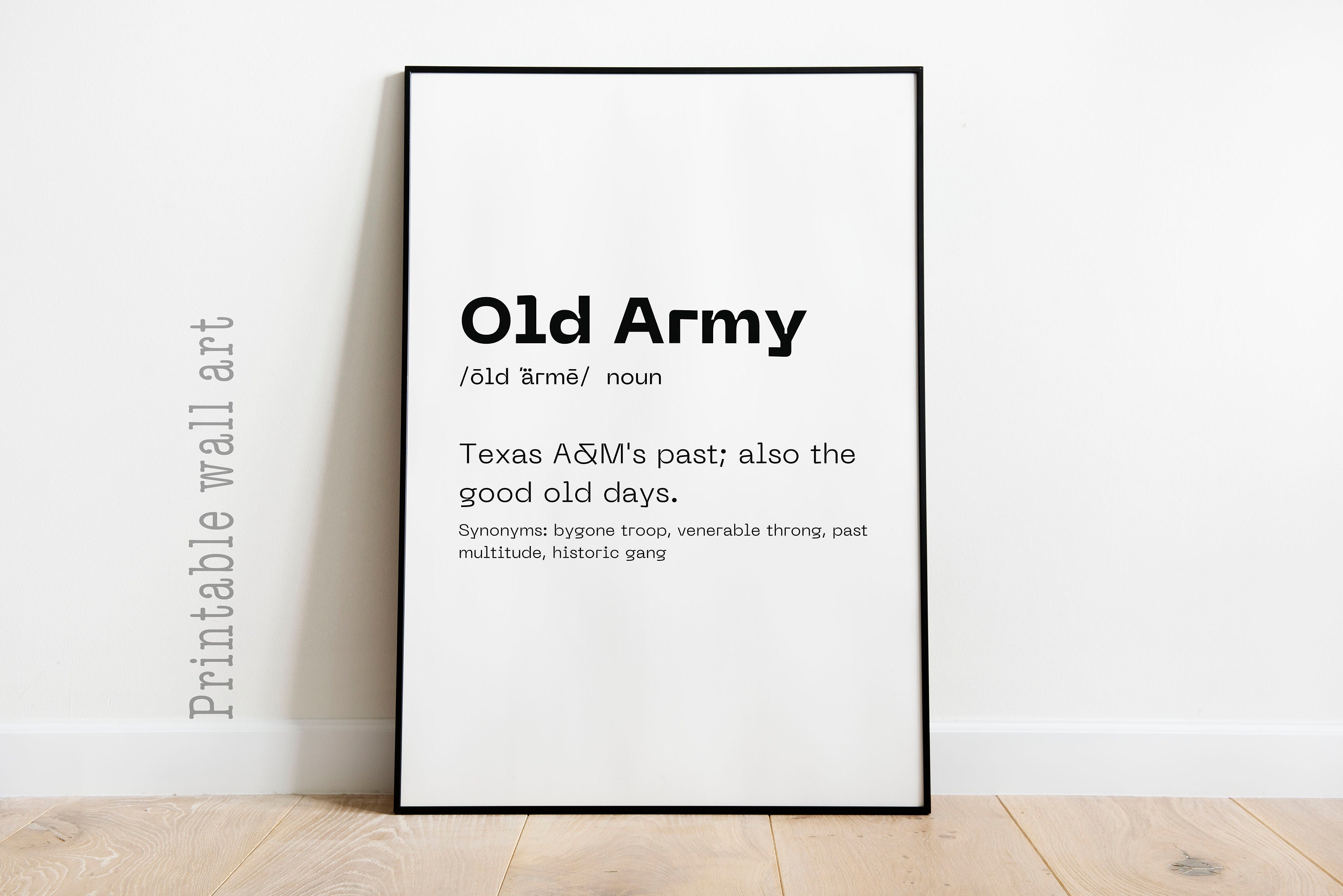 TAMU Texas A&M Old Army Printable for Dorm Office Bedroom - Etsy