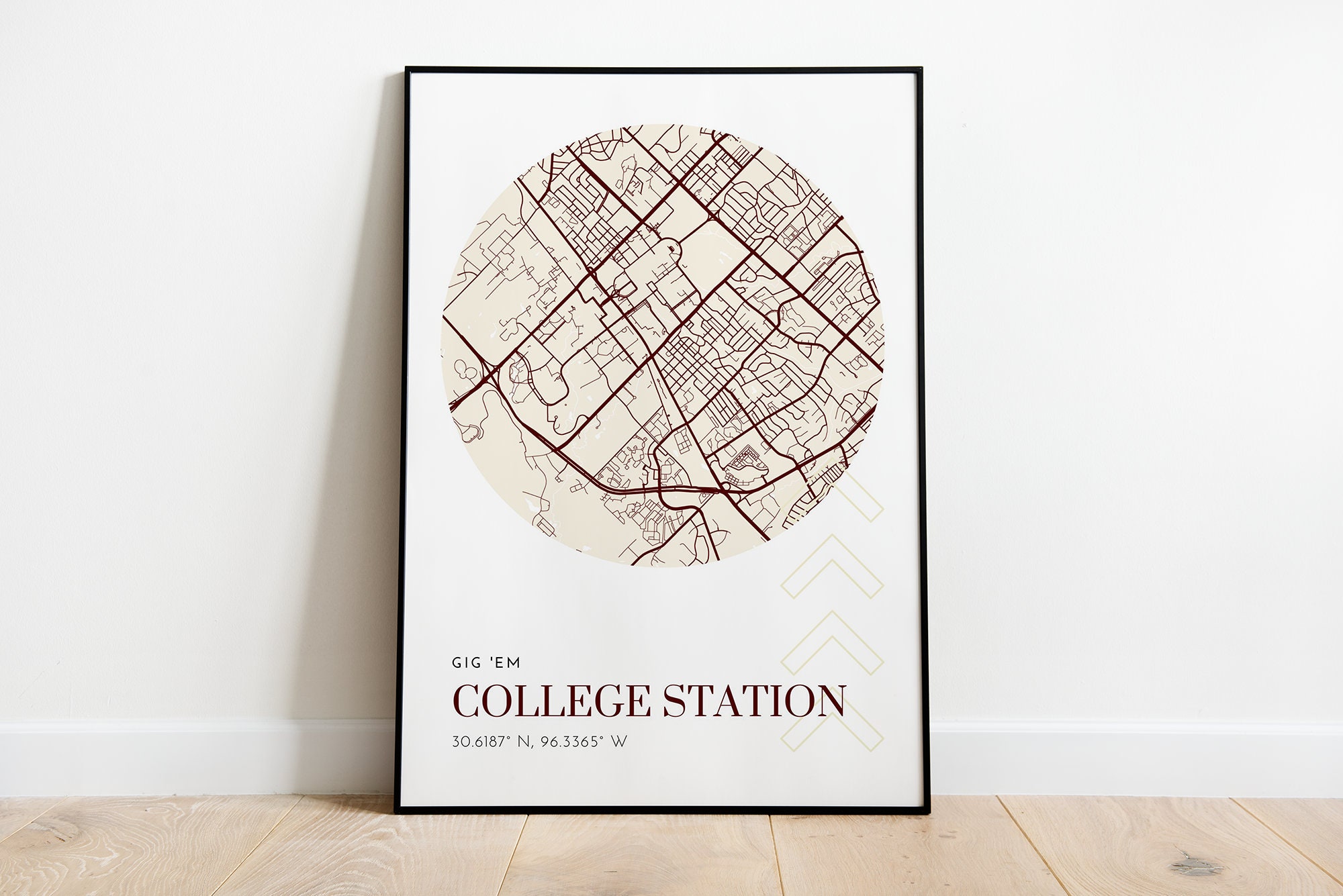 College Station Map Printable, TAMU, Dorm Decor, Office, Bedroom - Etsy