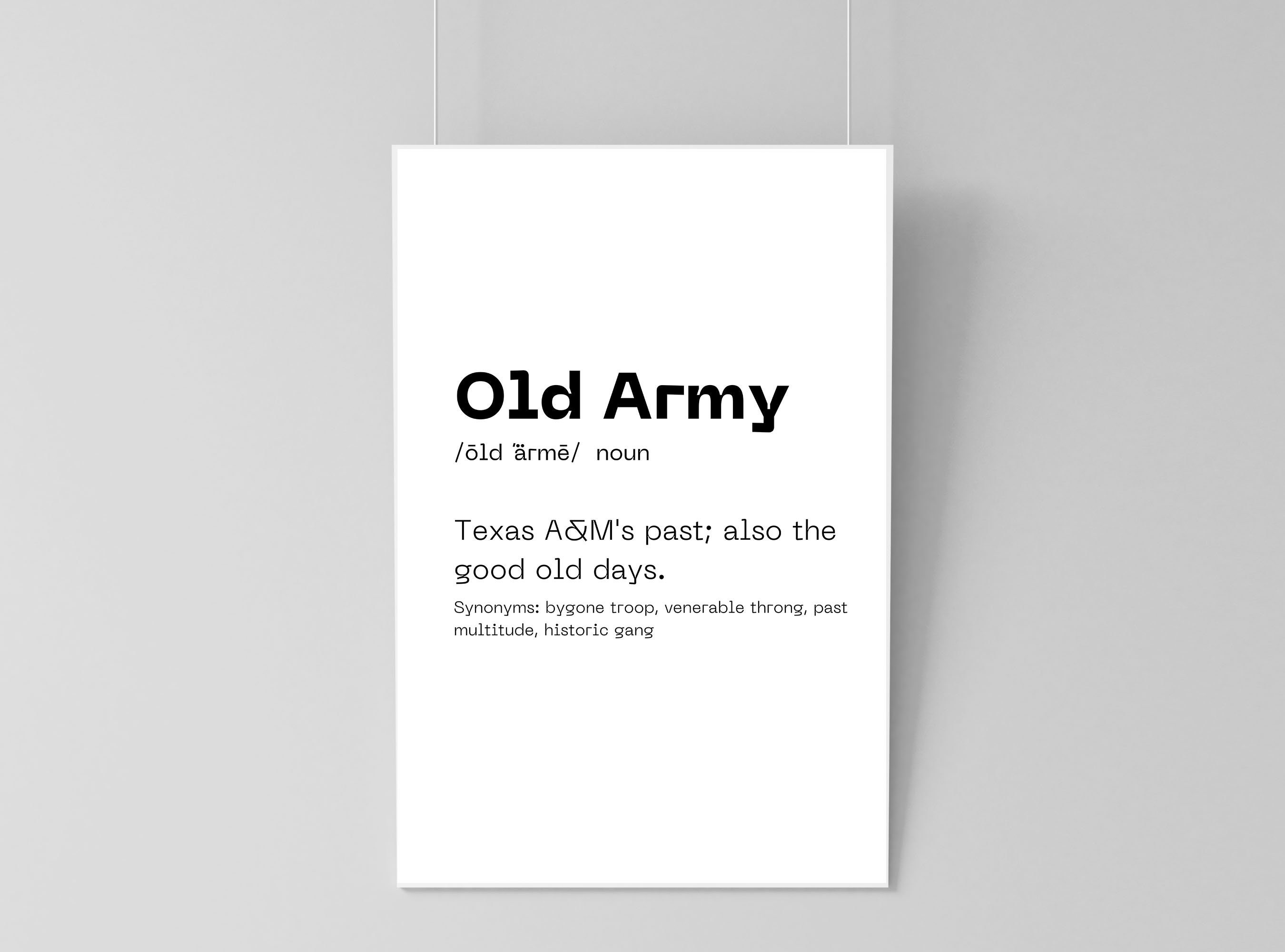 TAMU Texas A&M Old Army Printable for Dorm Office Bedroom - Etsy