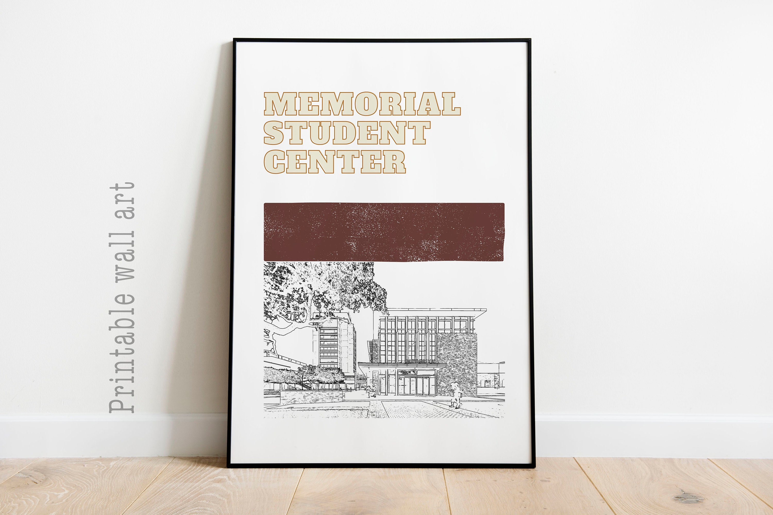Memorial Student Center, Texas A&M, TAMU, PRINTABLE - Etsy