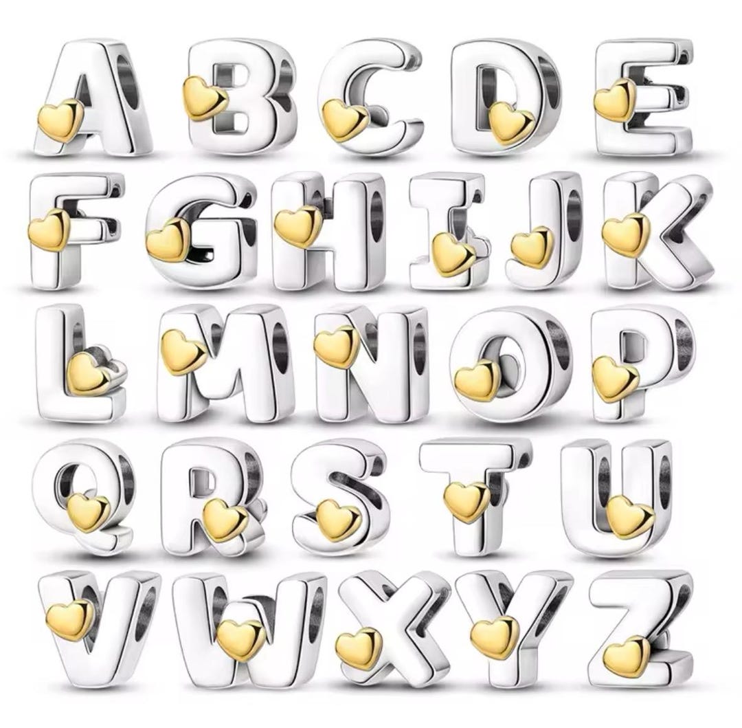 Sterling Silver 925 Letter Charms, Letter Charms, Initials ...