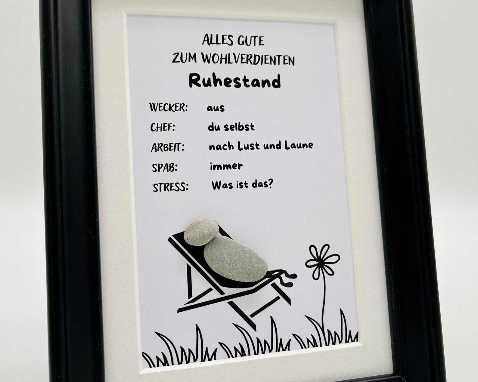 Steinbild Rente Geschenk Ruhestand Abschied Kollege Kollegin Opa Oma ...