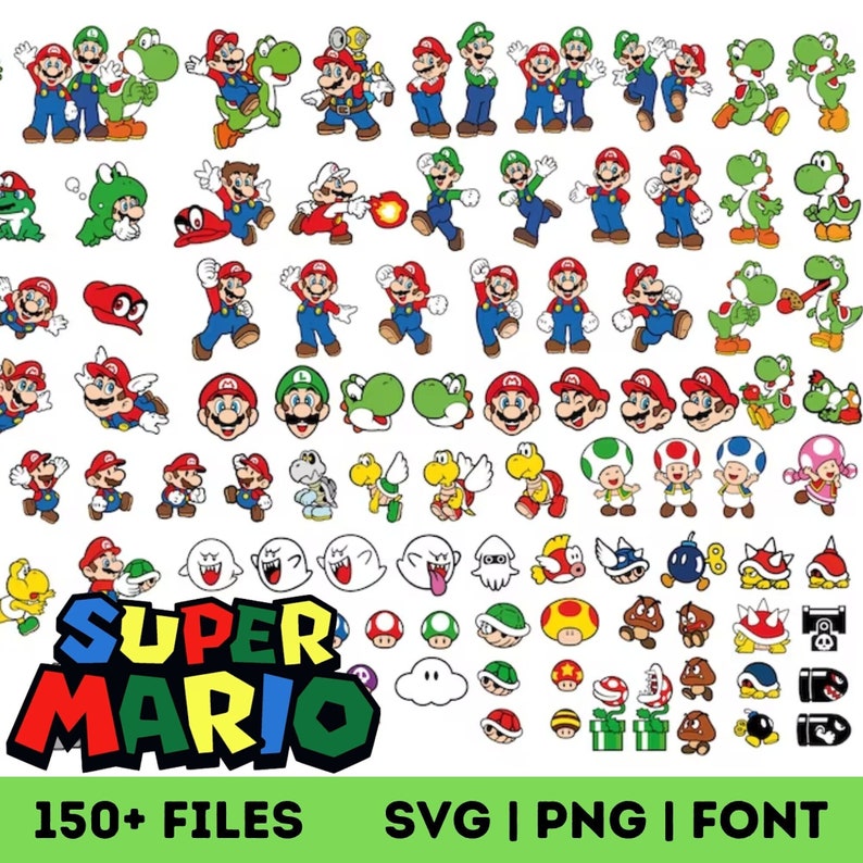 Super Mario SVG Bundle for Cricut and Sublimation Mario - Etsy