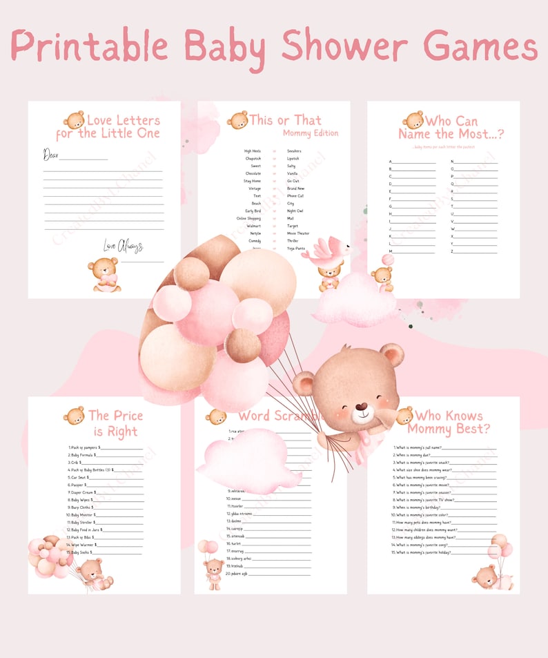 Printable Baby Shower Games It's a Girl Baby Shower - Etsy