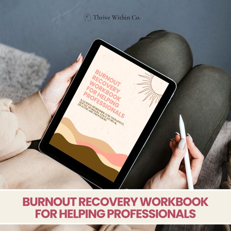 Peach Burnout Recovery Workbook for Helping Professionals | Therapist ...