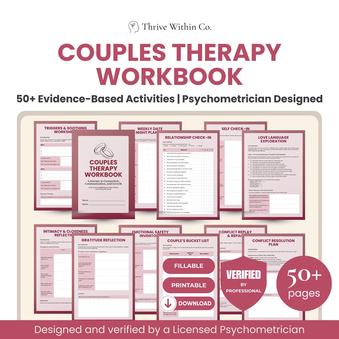 Couples Therapy Workbook | Evidence-based Activities, Communication ...