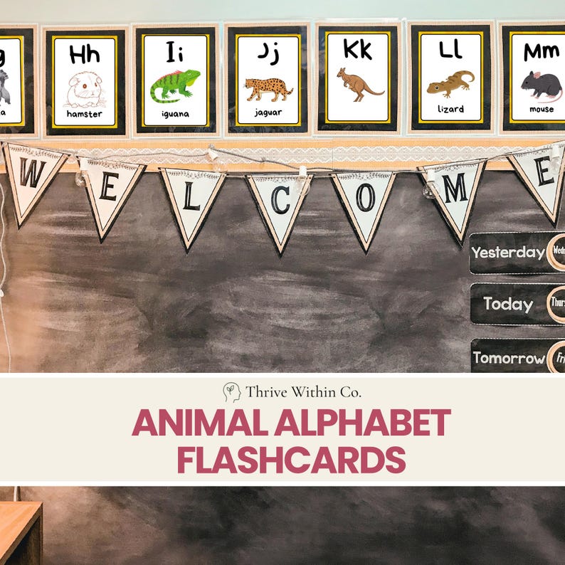 Animal Alphabet Flashcards 26 Pages | Preschool Learning Activity | A-Z ...