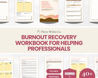 Peach Burnout Recovery Workbook for Helping Professionals | Therapist ...