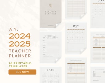 Ultimate 2024-2025 Printable Teacher Planner Aesthetic Peach A4 & A5 ...