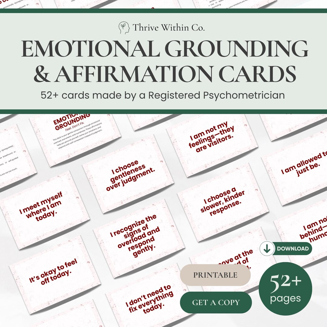 Burnout Recovery Affirmation Cards – Emotional Grounding | Trauma ...