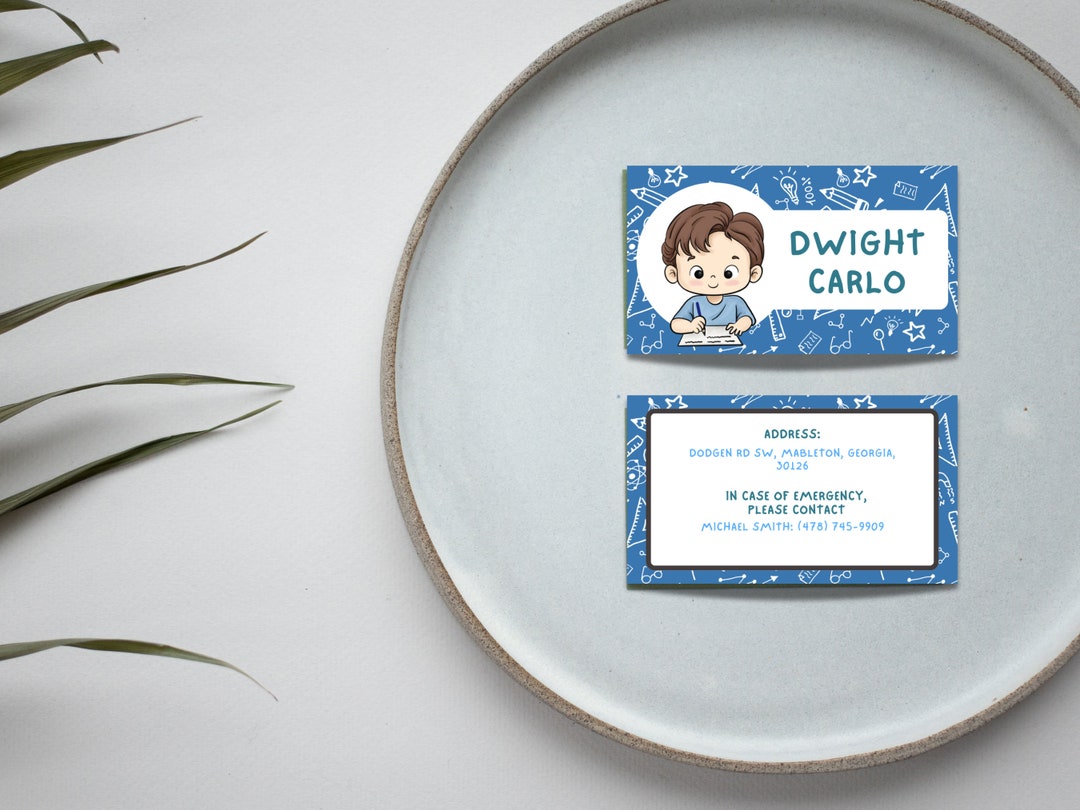 Blue Classroom Name Tag Template | Editable Canva Back to School Name ...