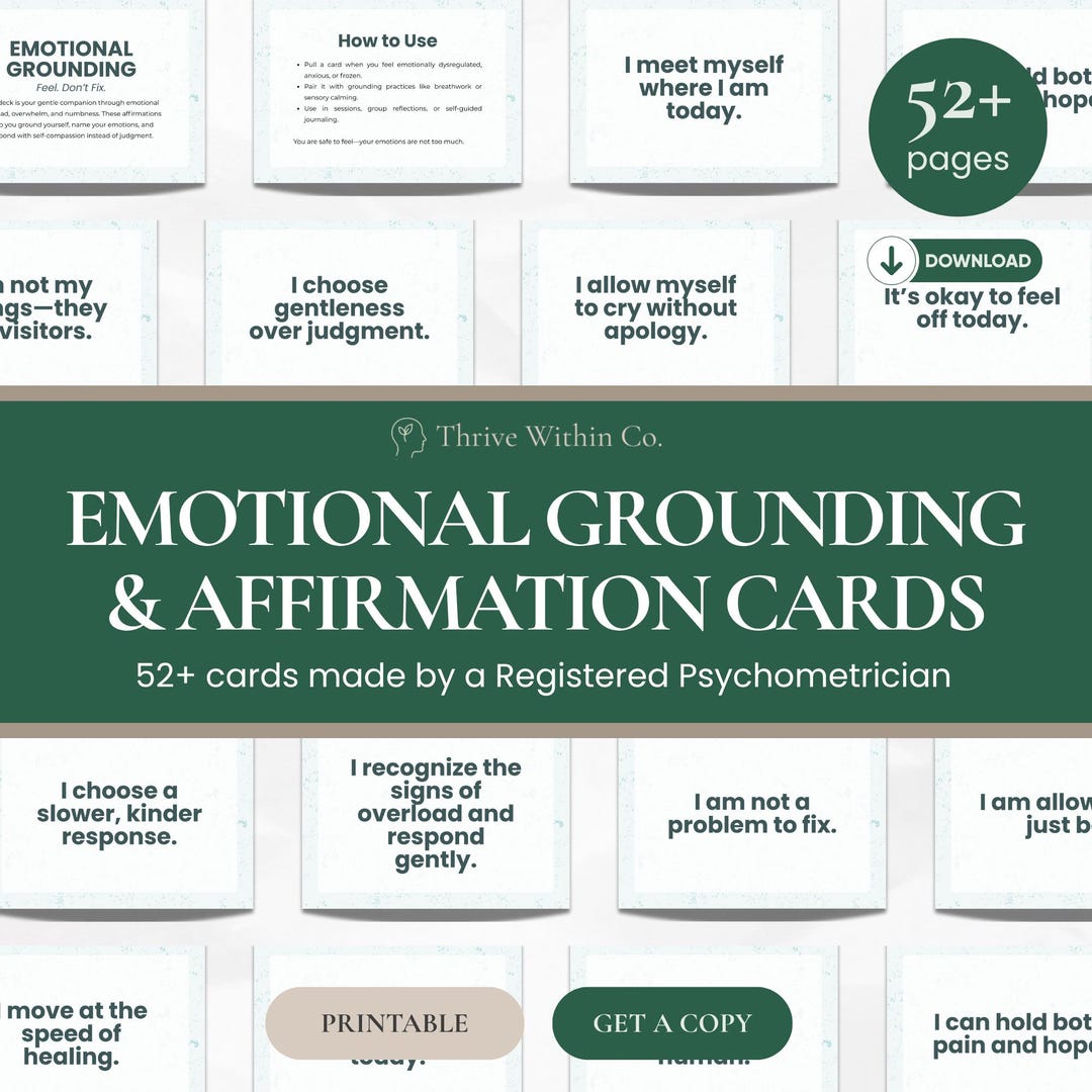 Emotional Grounding & Affirmation Cards for Adults | “feel. Don’t Fix ...