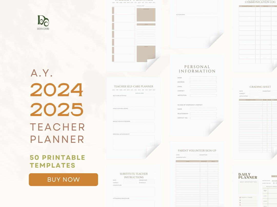 Ultimate 2024-2025 Printable Teacher Planner Minimalist Neutral | A4 ...