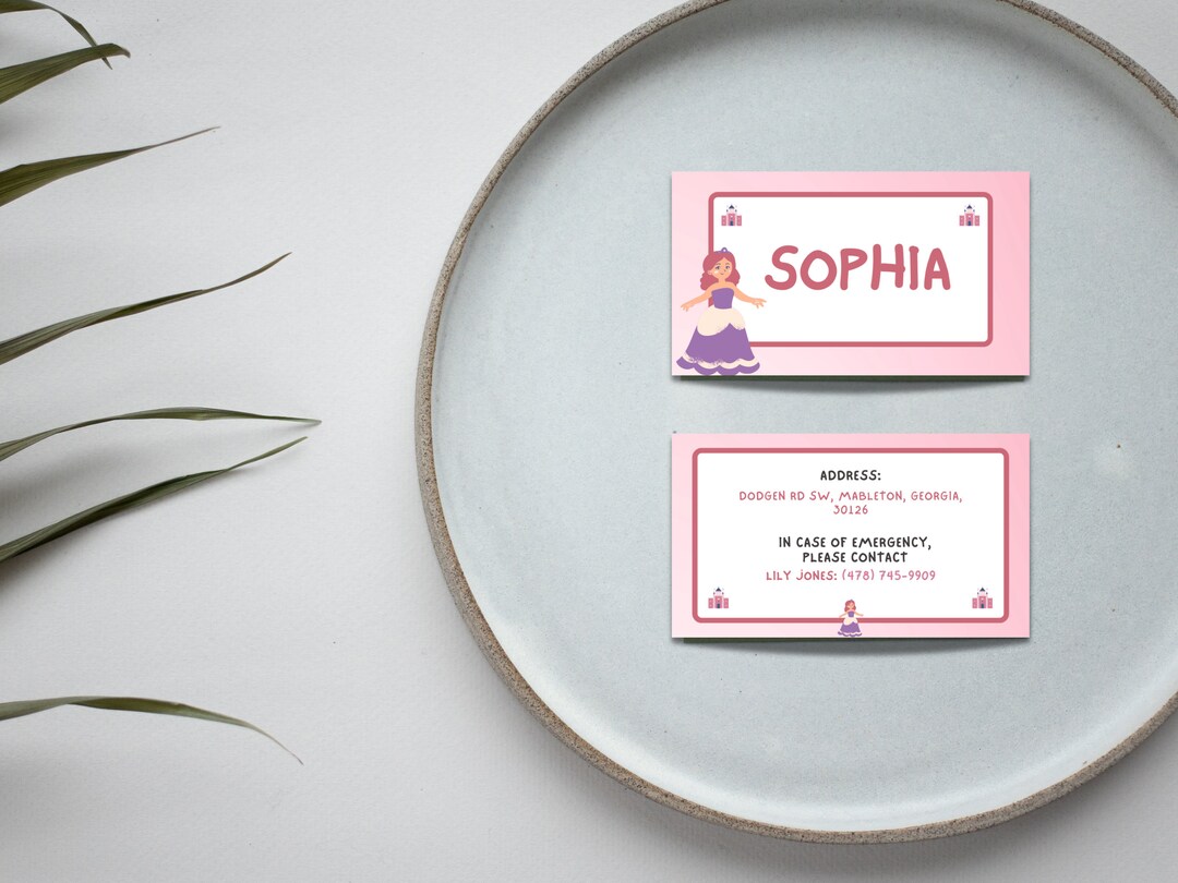 Princess Classroom Name Tag Template Editable Canva Back to School Name ...