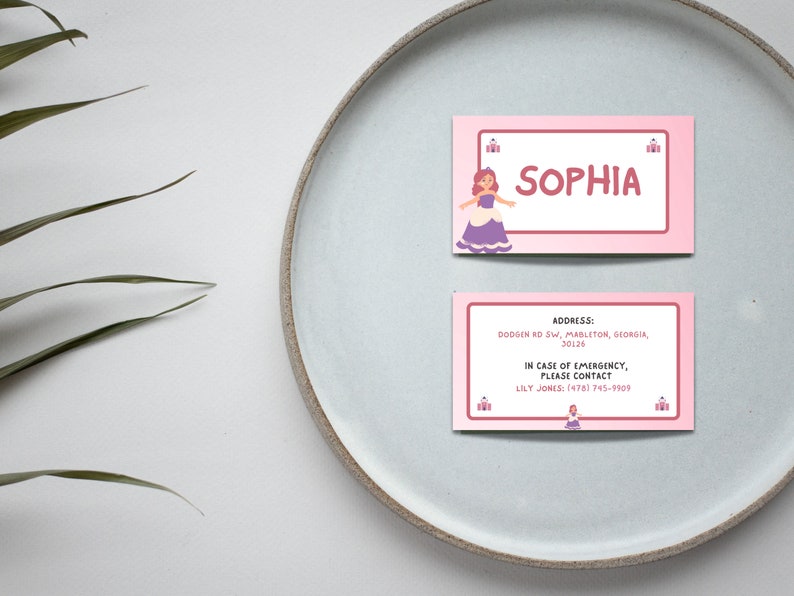 Princess Classroom Name Tag Template Editable Canva Back to School Name ...