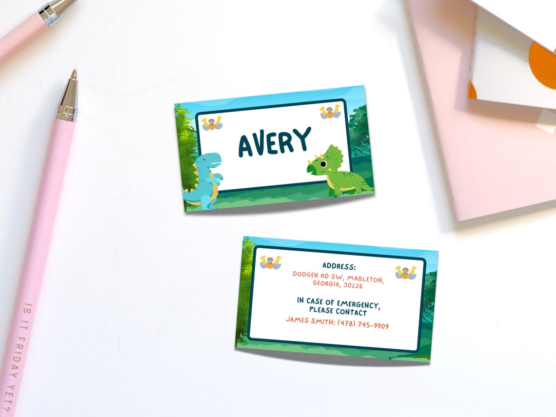 Dinosaur Classroom Name Tag Template: Editable Back to School Tags ...