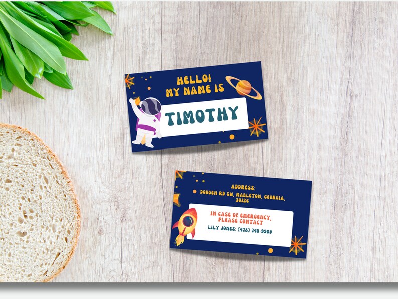 Astronaut Classroom Name Tag Template | Editable Canva Back to School ...