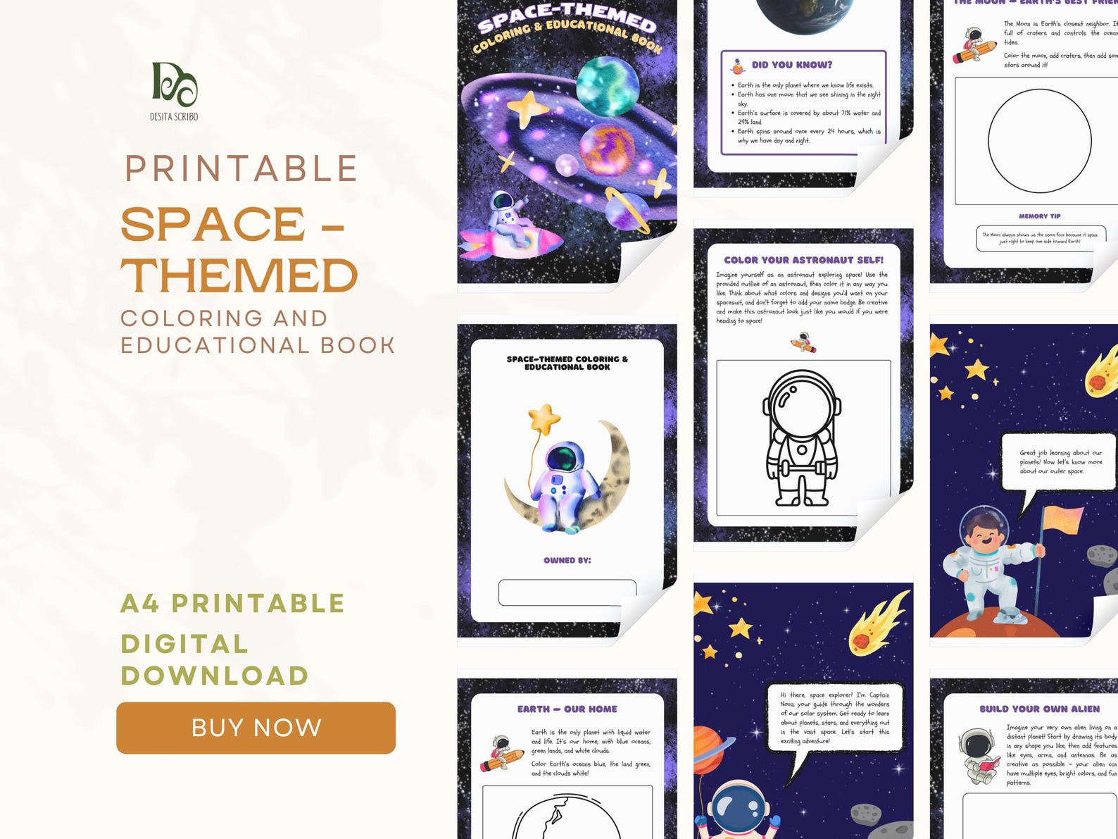 Outer Space Fun Facts & Solar System Activities Book | Digital Download ...