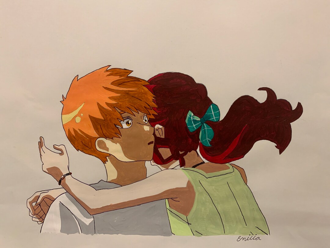 Romantic Killer Hug Scene Anime Acrylic Painting Art - Etsy