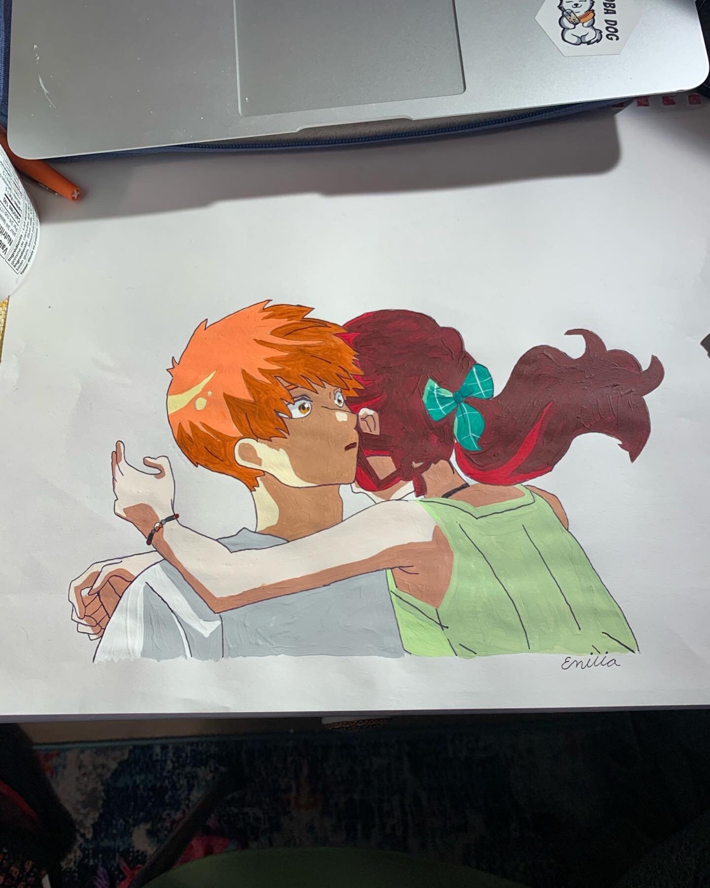 Romantic Killer Hug Scene Anime Acrylic Painting Art - Etsy