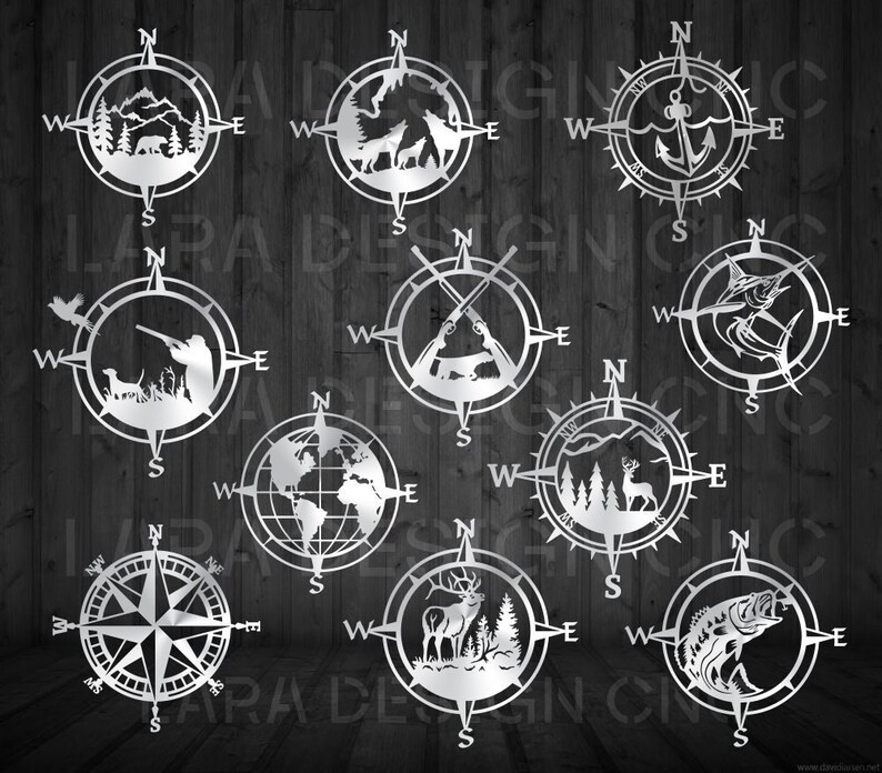 Mirrored Stainless Compass Metal Sign - Etsy