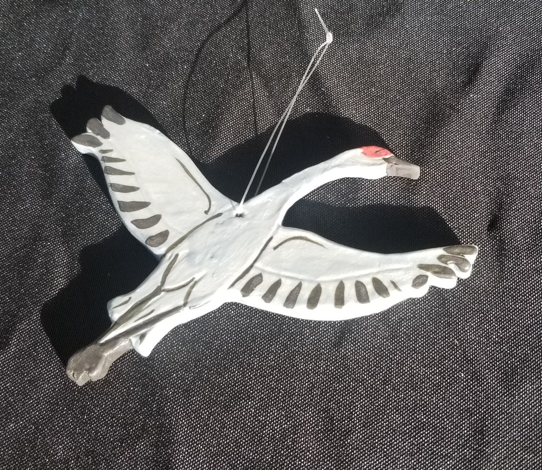 Sandhill Crane Hanging Ornament Etsy