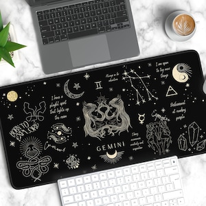 Gemini Zodiac Desk Mat, Constellation Workspace Décor, Astrology ...