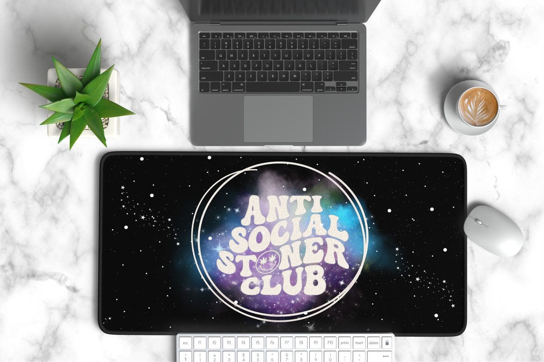 Celestial Weed Desk Mat, Cannabis Mousepad, Anti Social Stoner Club ...