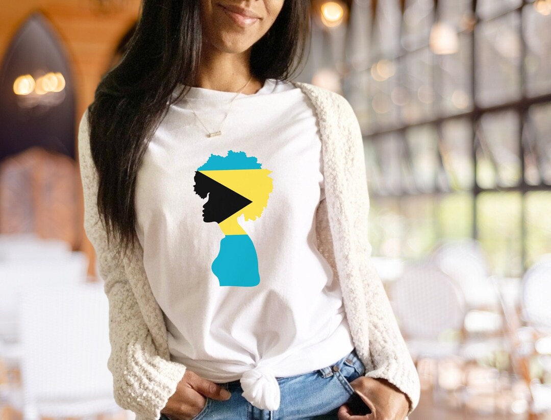 Bahamas Flag Shirt for Women, Afro Bahamian Tshirt, Bahamas Heritage ...