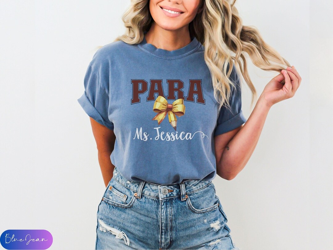 Custom Paraprofessional Bow Shirt, Para Coquette Tee, SPED Teacher Aide ...
