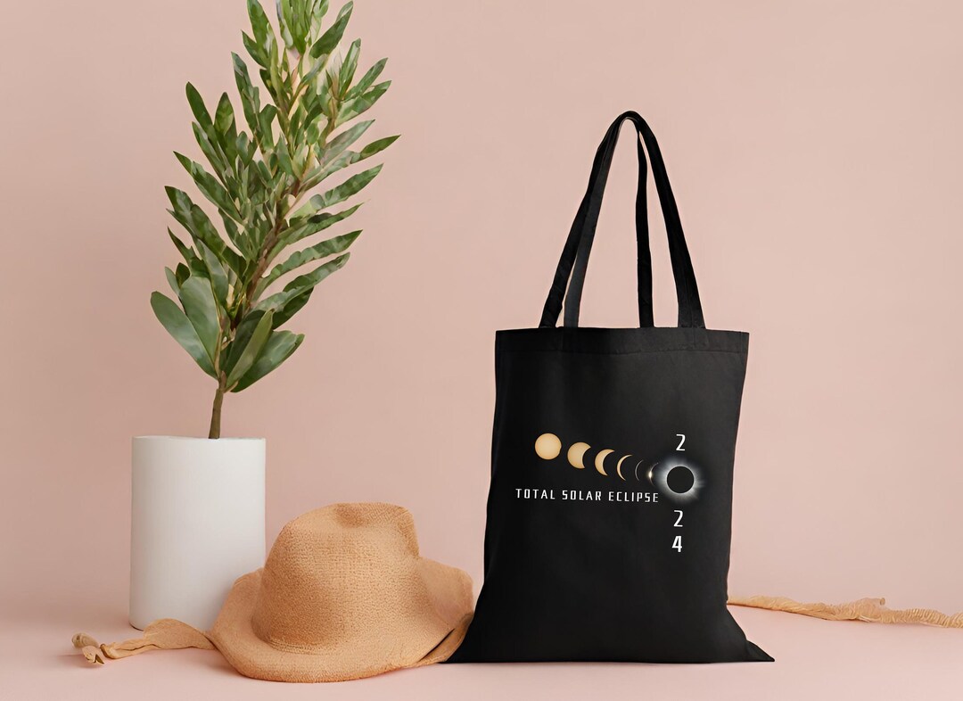 Solar Eclipse Tote Bag, April 8 2024 Total Solar Eclipse Souvenir Gift ...