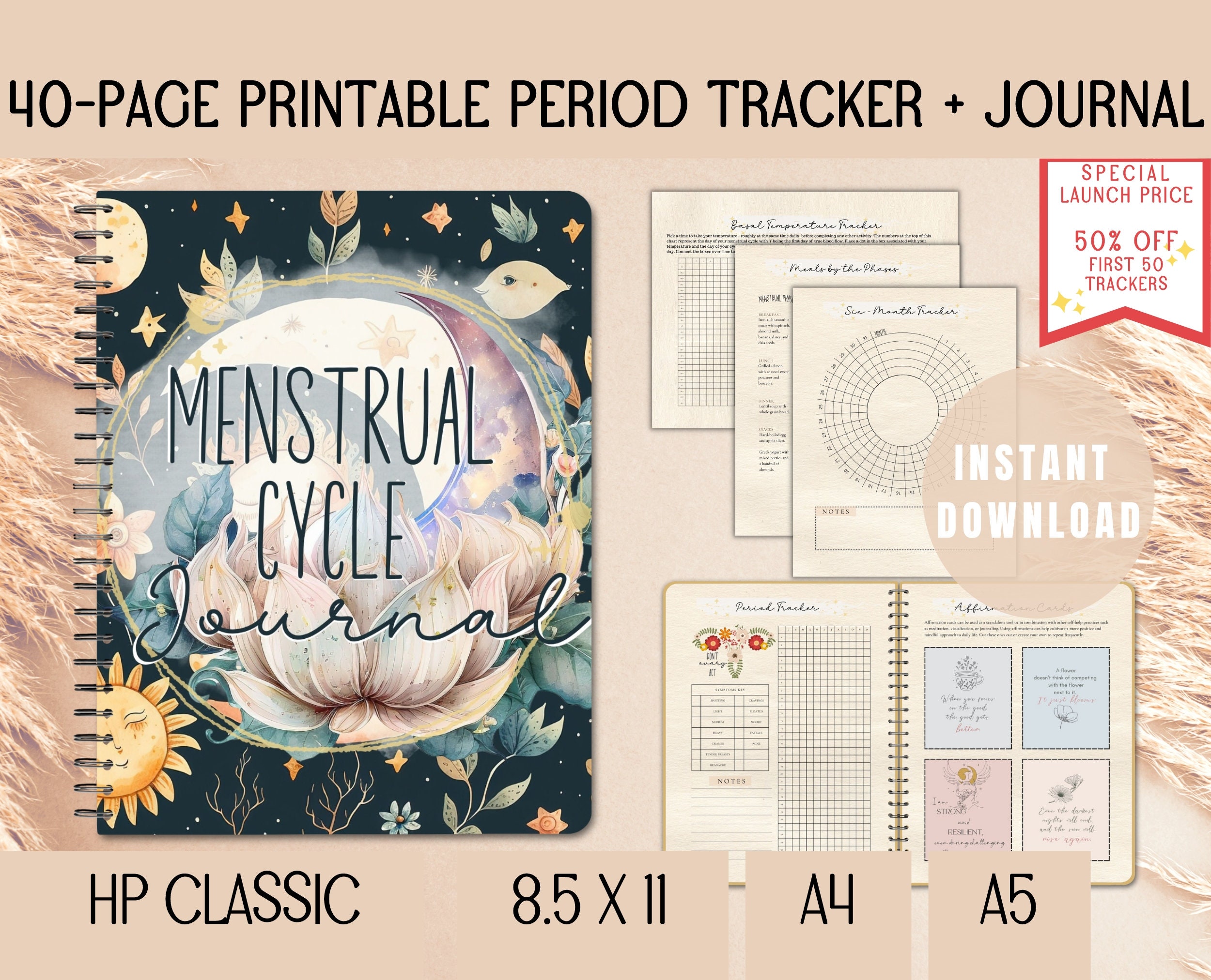 Period Tracker Menstrual Cycle Tracking Journal Woman's - Etsy