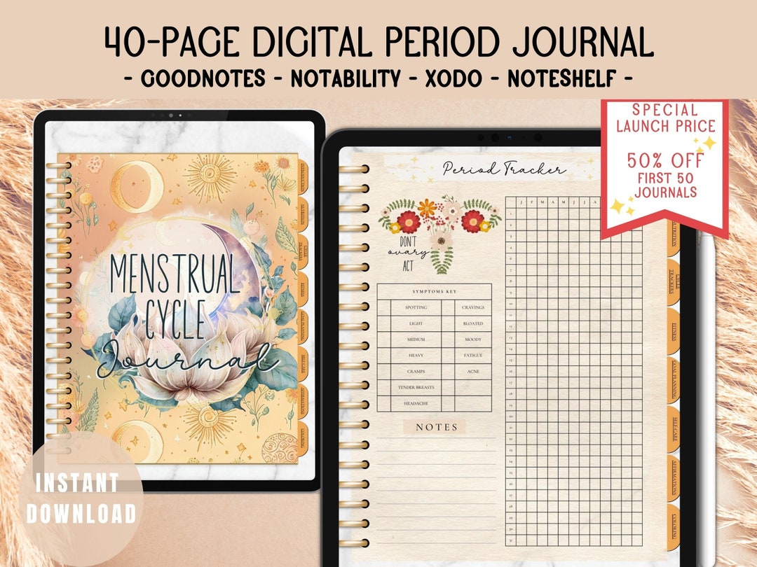 Period Tracker, Menstrual Cycle Tracking Journal, Woman's Cycle Tracker ...