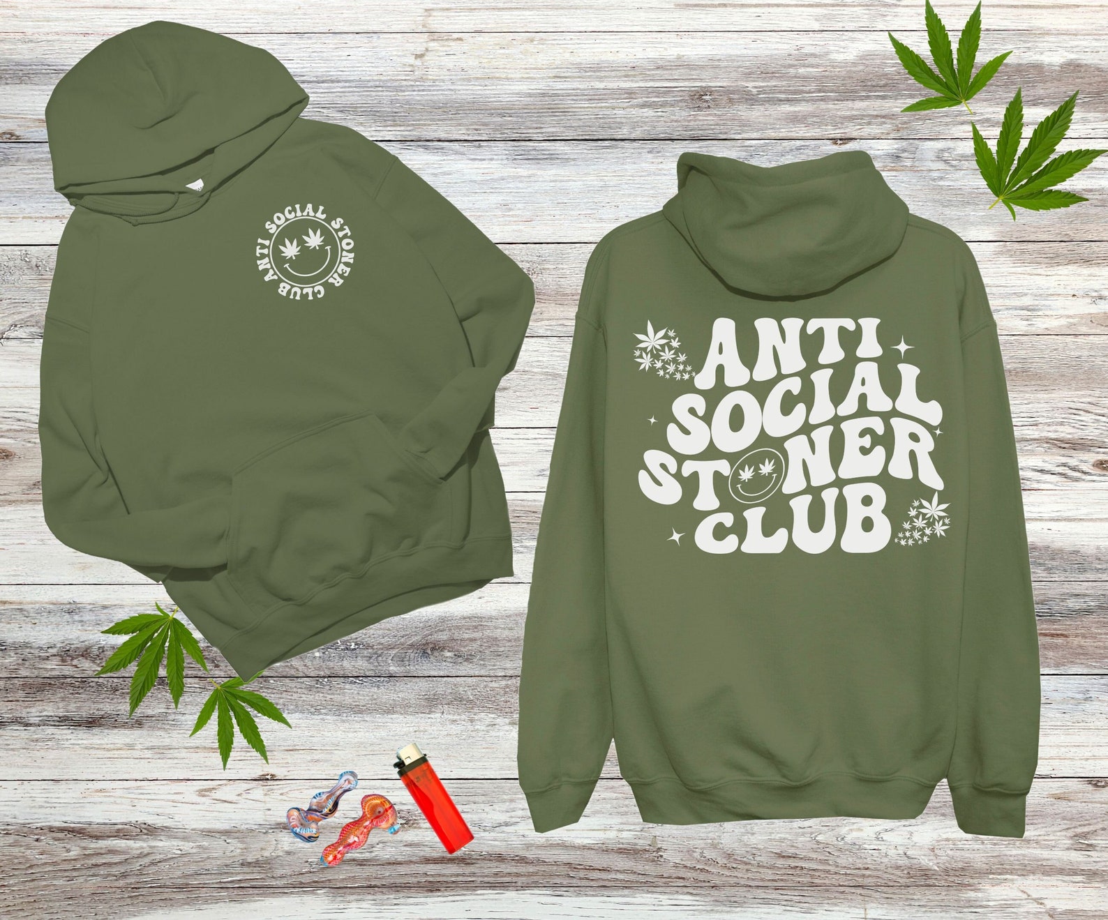 Weed Hoodie Anti Social Stoner Club Sweatshirt Unisex Weed - Etsy