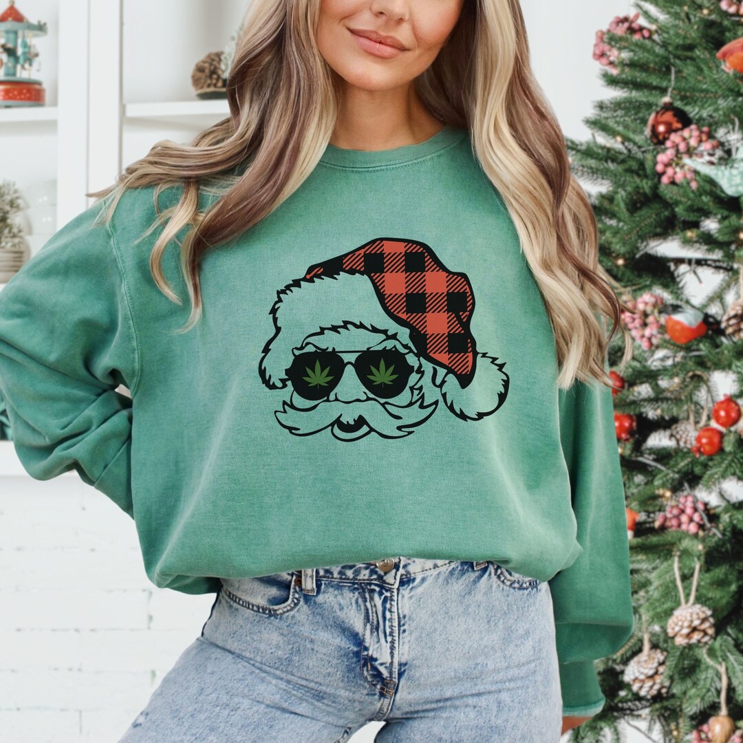 Weed Stoner Christmas Shirt, Marijuana Holiday Sweatshirt, Unisex Weed ...