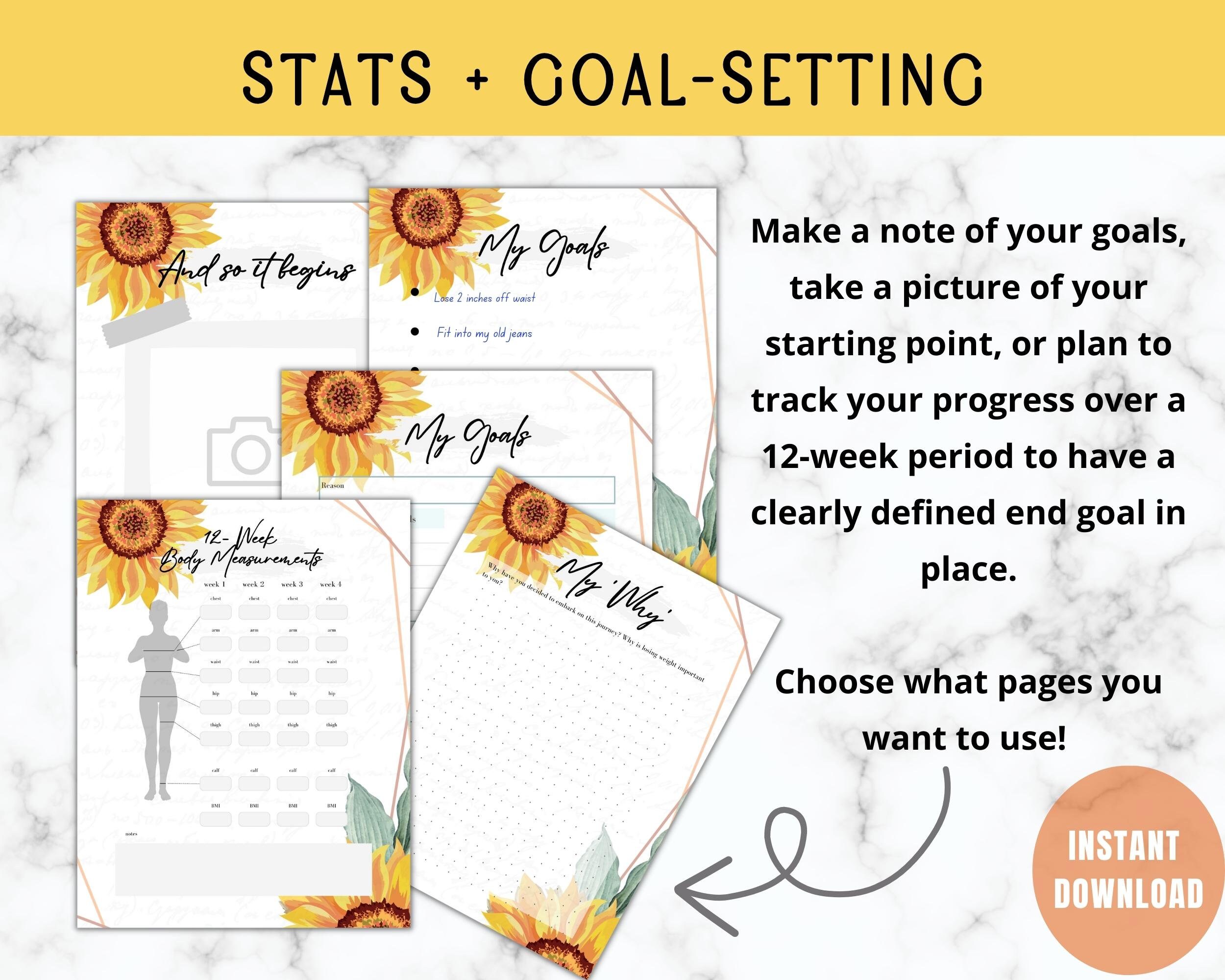 Yellow Weight Loss Tracker Plannerprintable Weight Loss - Etsy