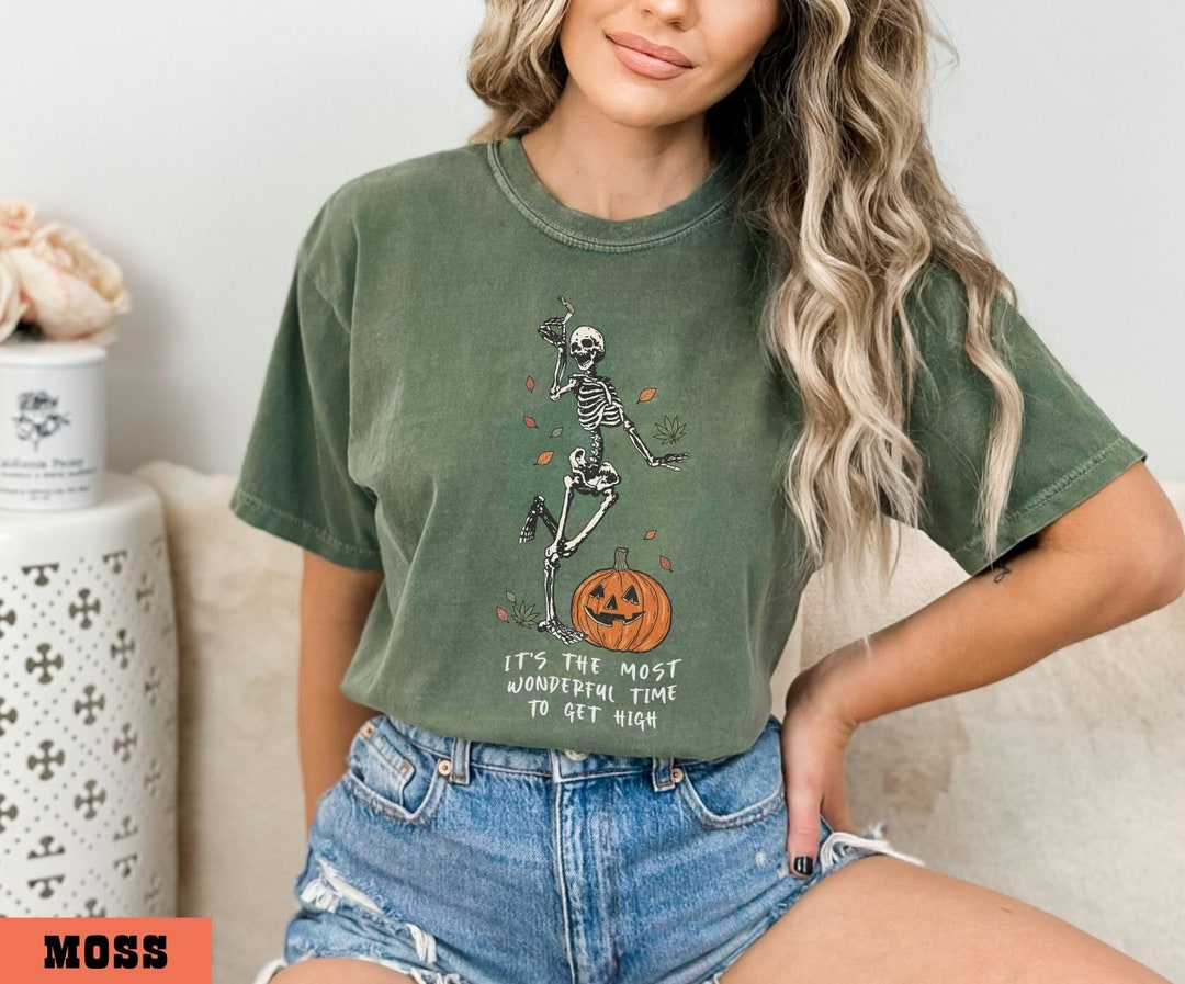 Skeleton Weed Shirt, Stoner Girl Tee, Halloween Pothead Tshirt, 420 T ...