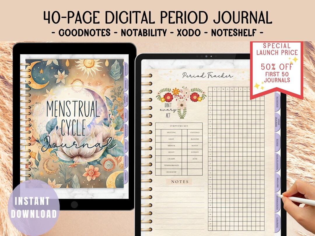 Period Tracker, Menstrual Cycle Tracking Journal, Woman's Cycle Tracker ...