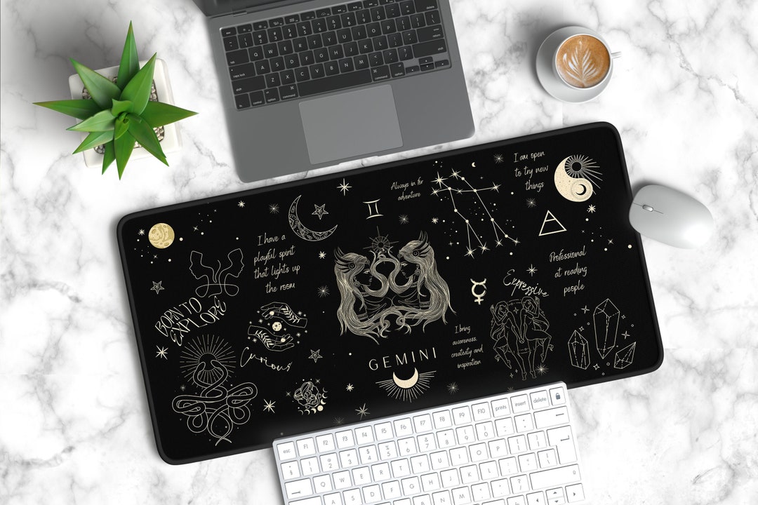 Gemini Zodiac Desk Mat, Constellation Workspace Décor, Astrology ...