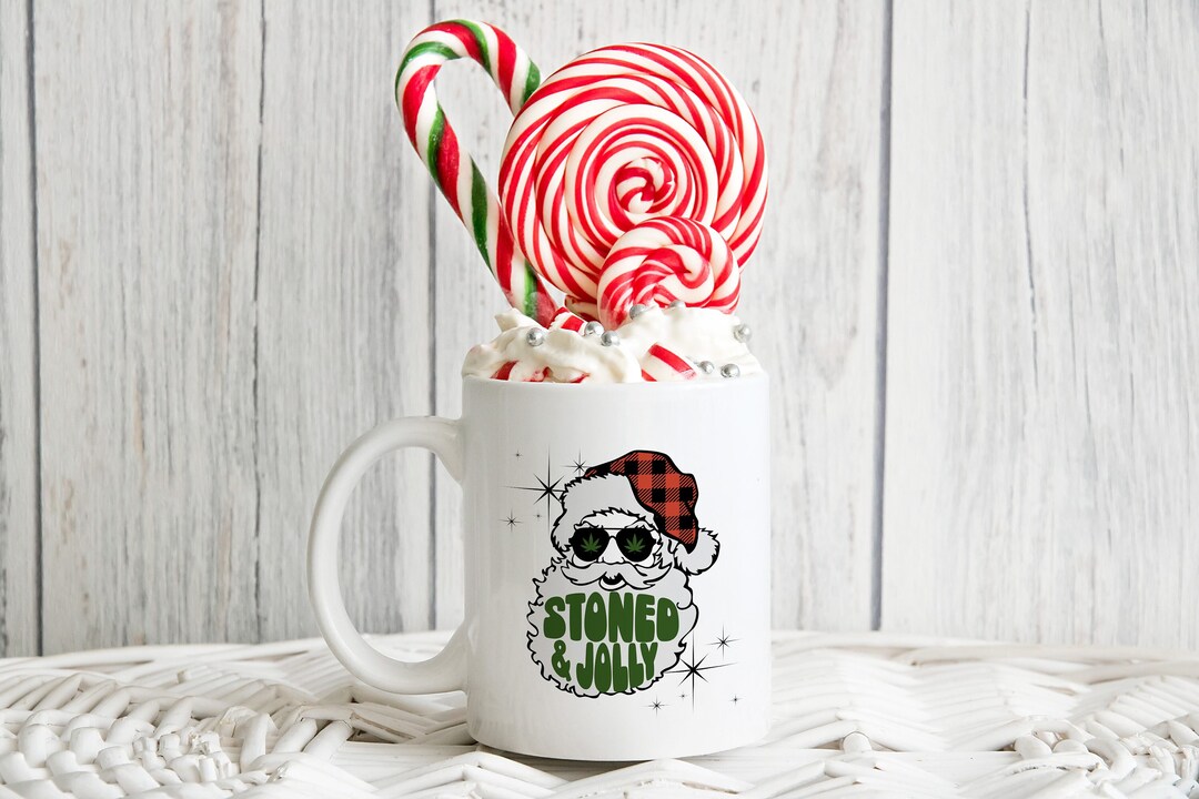Christmas Weed Coffee Mug, Wake and Bake Cannabis Mug, Marijuana Santa ...