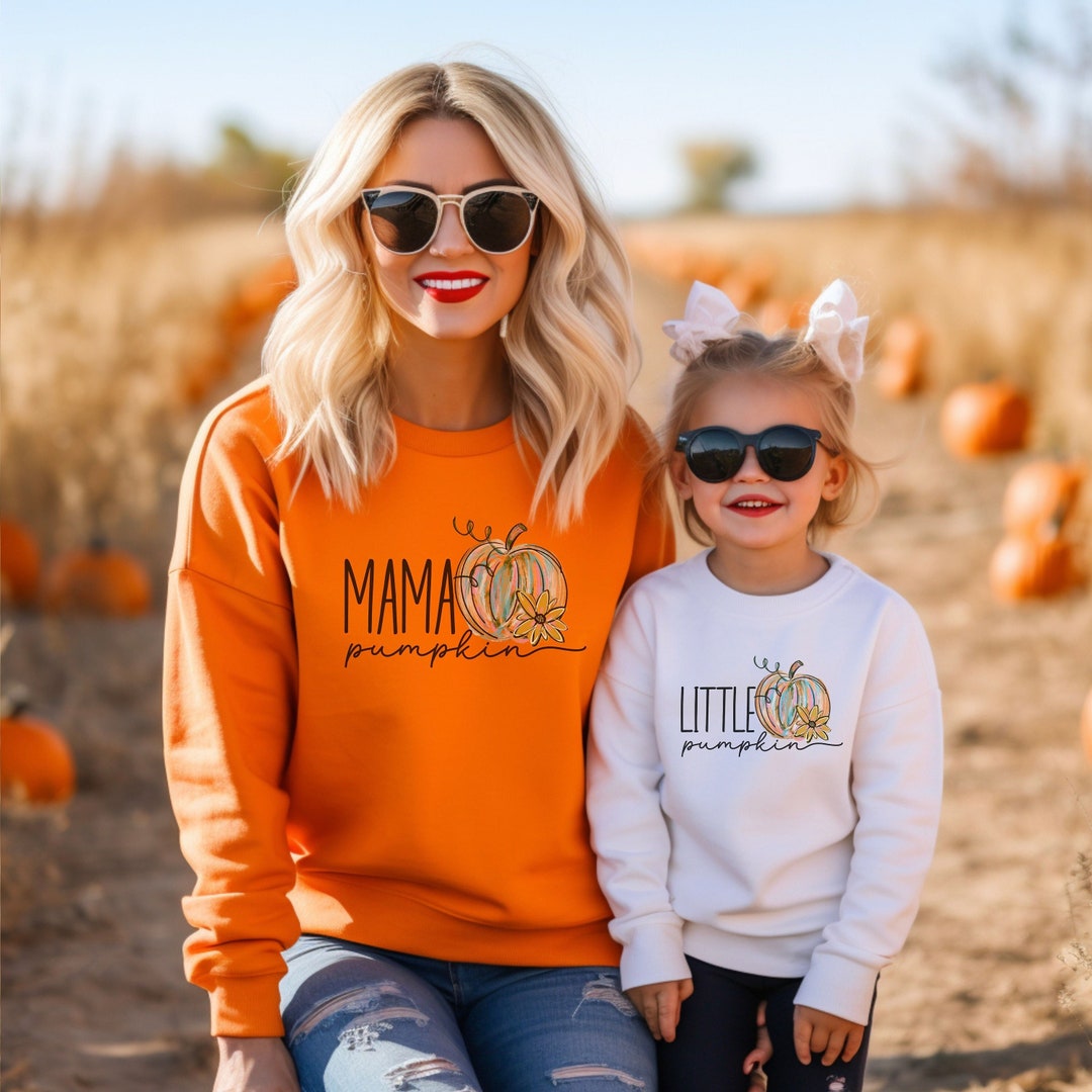 Mama Pumpkin Sweatshirt, Little Pumpkin Mommy and Me Outfits, Matching ...