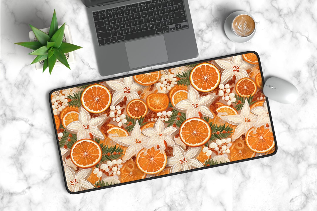 Citrus Garden Desk Mat, Botanical Deskmat, Nature Mousepad, Lemon ...