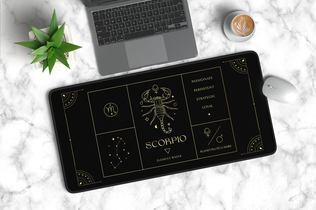 Scorpio Zodiac Sign Desk Mat, Astrology Mousepad Gift, Celestial Home ...