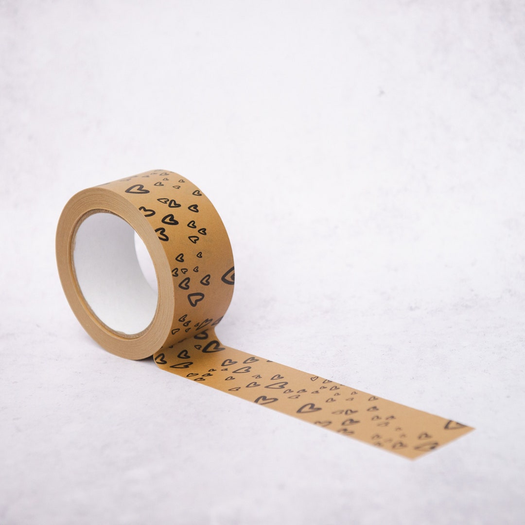 Hearts Parcel Tape, Black Heart Eco-friendly Packaging Tape, Small ...